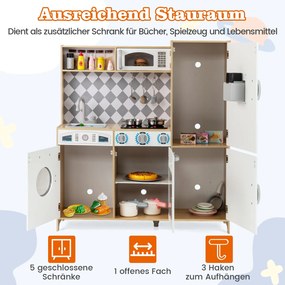 Costway Dřevěná kuchyňka na hraní s příslušenstvím kuchyňský set na hraní