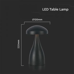 LED Stmívatelná dobíjecí stolní lampa LED/1W/5V 3000-6000K 1800 mAh černá