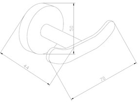 Mexen příslušenství, LOFT držák na ručníky, 2-háček, chrom, 7012635-00