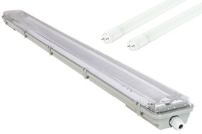 ECOLIGHT Svítidlo + 2x LED trubice mini plate - T8 - 120cm - 230V - IP65 - studená bílá