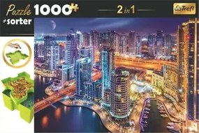 Trefl - Puzzle - 2v1 Noční Dubaj s třídičem / 1000 dílků / 68.3 x 48 c
