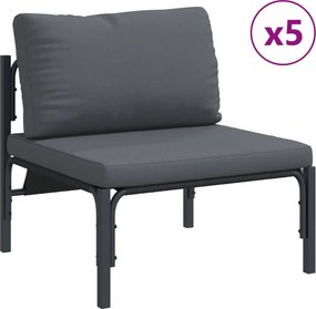 Sada zahradních pohovek 9 ks Černá Ocel 3378995