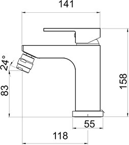 Novaservis Nobless EDGE Bidetová baterie s výpustí, chrom, 36011,0