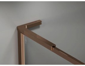 Mexen, Mexen Kioto-F L sprchová stěna s rámem 110 x 202 cm, průhledná 8 mm, růžové zlato - 800-110-174-60-00