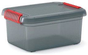 Šedý plastový úložný box s víkem 39x29x18 cm K Latch Box – KIS