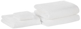 Sada 4 bílých bavlněných ručníků ATAI Beliani