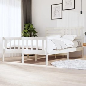 Rám postele bílý masivní dřevo 140 x 200 cm,  3101154