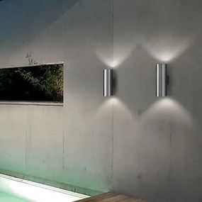 ILUX 033020 Venkovní nástěnné svítidlo Ideal Lux Gun AP2 big alluminio 033020 stříbrné 31cm IP54 - IDEALLUX