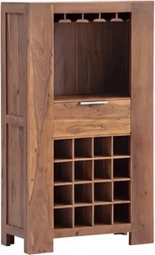 furniture-nabytek.cz - Vysoká komoda s vinotékou Osvaro - Stříbrné úchytky