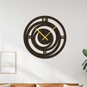 dřevo života Dřevěné hodiny TWIST Zvolte barvu dekoru: Wenge, Zvolte velikost hodin (cm): 50x50, Barva ručiček: Zlaté