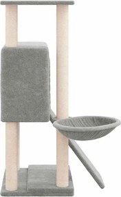 Škrabadlo pro kočky se sisalovými sloupky světle šedé 96 cm 171646