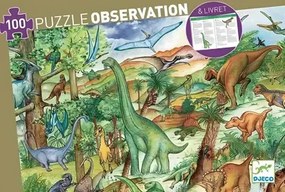 DJECO Puzzle Dinosauři / 100 dílků / 63 × 45 cm