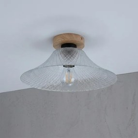 Stropní svítidlo JULL WOOD 1xE27/15W/230V dub/čirá pr. 34 cm
