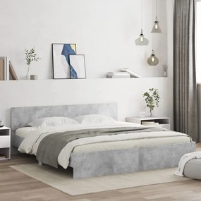 Rám postele s čelem a LED osvětlením betonově šedý 180 x 200 cm 3207591