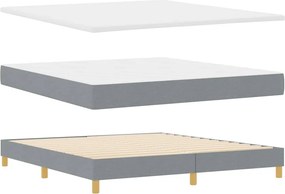Postel s boxspringem s čelo Světle šedá 180 x 200 cm textil 3340227
