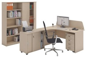 Sestava kancelářského nábytku MIRELLI A+, typ C, levá, bříza