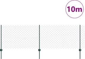 Plot s řetězovým odkazem a sloupkem 10 x 0,8 m Zelená Síťovina 3336239
