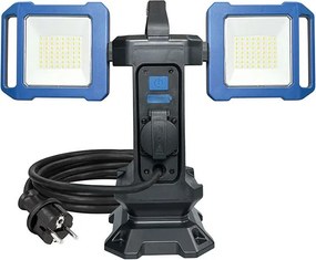 Duální přenosný LED reflektor se zásuvkou - Solight - 2x30W - 5400lm - 4000K