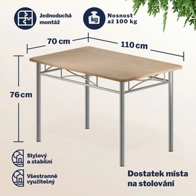 Jídelní souprava PAUL, 5-dílná, přírodní hnědá Casaria
