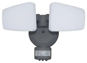 NEDES | LED Venkovní reflektor se senzorem LED/24W/230V 3000/4000/6000K IP54 antracit | ND3875