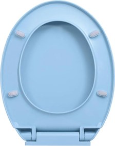 WC sedátko s pomalým sklápěním modré oválné 145822
