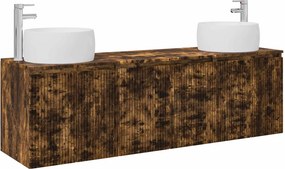 Sada koupelnových skříněk 3 ks Kouřový dub 49,5 x 44,5 x 66 cm 3405712