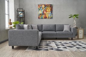 Hanah Home Rohová pohovka KALE šedá
