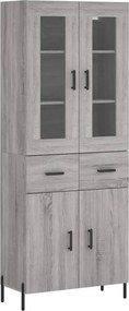 Skříň highboard šedá sonoma 69,5 x 34 x 180 cm kompozitní dřevo 3198543