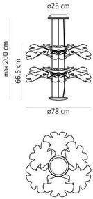 Artemide 1628110APP Chlorophilia 2, závěsné designové svítidlo pro nepřímé osvětlení, 44W LED 3000K, prům. 78cm