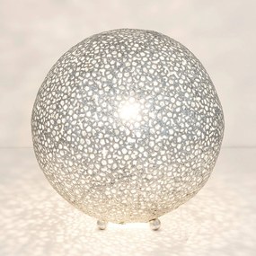 Stolní lampa Lily Grande, Ø 43 cm, stříbrná