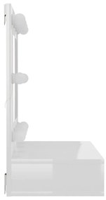Zrcadlová skříňka s LED bílá s vysokým leskem 60 x 31,5 x 62 cm - Default Title