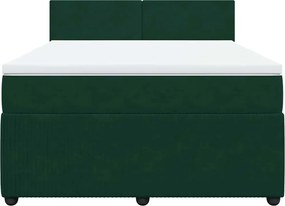 Box spring postel s matrací tmavě zelená 140x200 cm samet 3287755