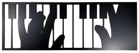 Dřevěná dekorace Hra na piano černá