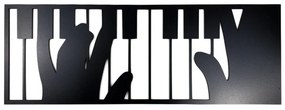 Dřevěná dekorace Hra na piano černá