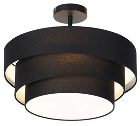 Moderní stropní svítidlo černé 45 cm 3-světlo - Drum Trio