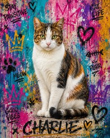 Street Art portrét mazlíčka z fotky | Srdcem darované