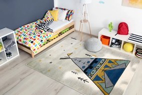 Dywany Łuszczów, Dětský kusový koberec Petit Tipi grey, 140x190, modrá, dětský pokoj