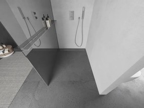 Mexen Kioto+, sprchová zástěna s poličkou a držákem na ručníky 100 x 200 cm, 8mm sklo vzor zrcadlo, chromový profil, 800-100-121-01-50