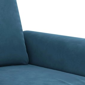 Petromila 2dílná sedací souprava s poduškami modrá samet
