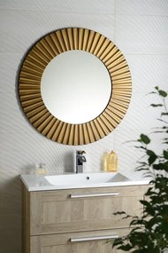 Sapho PRIDE kulaté zrcadlo v dřevěném rámu ø 90cm, bronz PD904