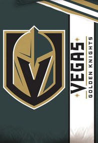 TipTrade Hokejové povlečení NHL VEGAS GOLDEN KNIGHTS BELT, šedé, bavlna hladká, 140x200cm + 70x90cm