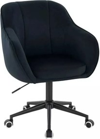 LuxuryForm DESIGN Otočná židle AVOLA VELUR na černé podstavě s kolečky - černá