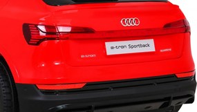 Ramiz Audi E-Tron Sportback pro děti červené + na dálkové ovládání + pohon 4x4 + pomalý start + rádio MP3 + LED