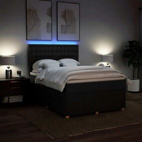 Box spring postel s matrací černá 140 x 190 cm textil 3294367