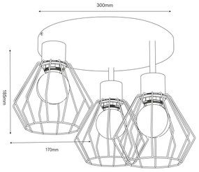 Stropní svítidlo PARKLA 3xE27/15W/230V béžová