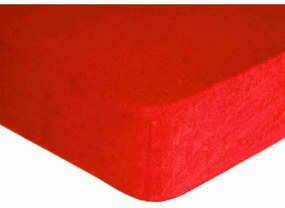 DekorTextil Napínací prostěradlo FROTÉ Premium červené ROZMĚR: (š/d/v) 100 x 200 x 20 cm