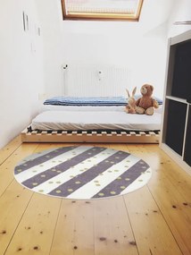 Koberec LIMA M044A krémový / fialový / zlatý kruh