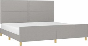Rám postele bez matrace světle šedý 200 x 200 cm textil 3125000