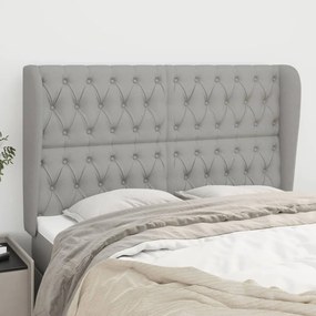 Čelo postele typu ušák světle šedé 147x23x118/128 cm textil 3118290