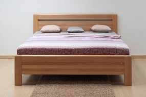 BMB Adriana Klasik postel - buk Moření: Bordó, Provedení: Jádrový buk cink, Rozměr: 160 x 200 cm